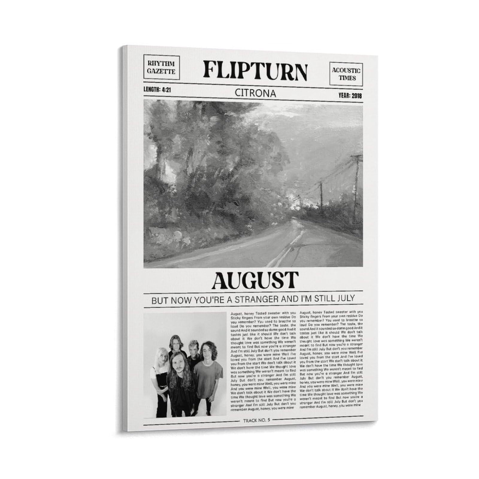 Flipturn Retro Newspaper Print Album Cover Canvas Poster Print Music ...