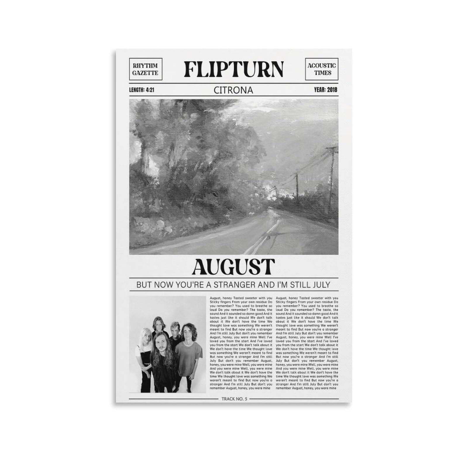 Flipturn Retro Newspaper Print Album Cover Canvas Poster Print Music ...