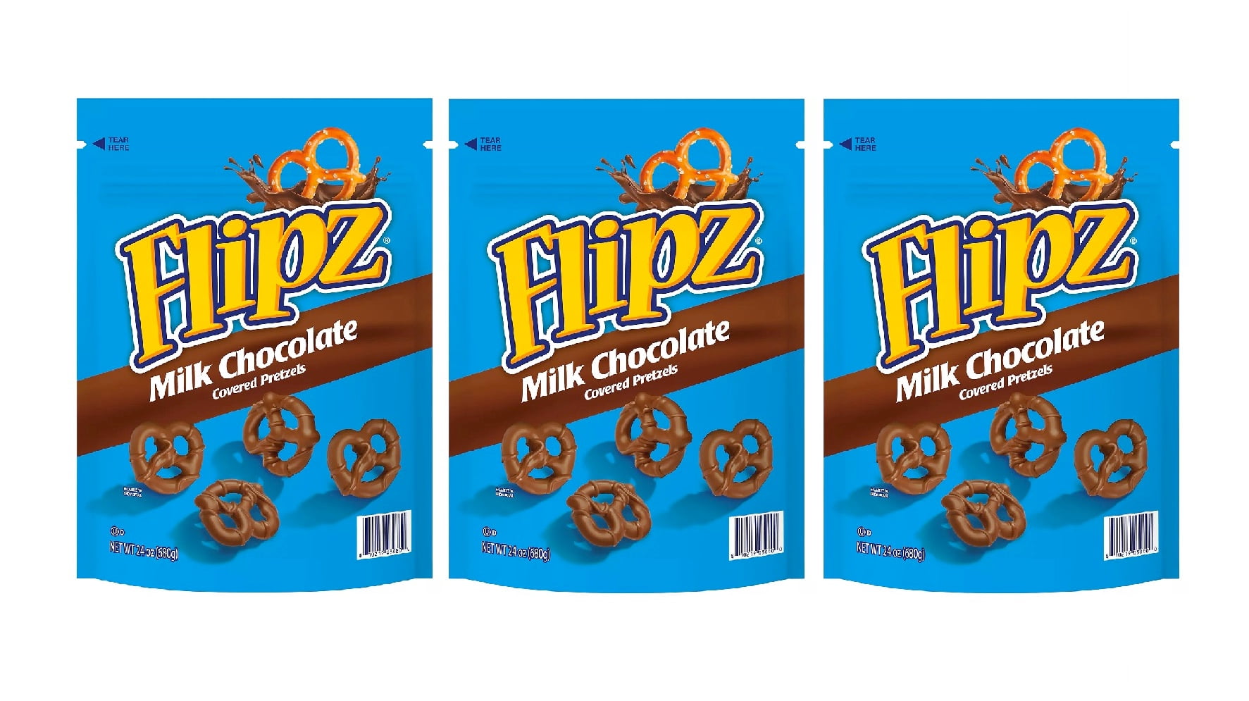 Flipz Large Bag Milk Chocolate Covered Pretzels, 24 oz., 3PK - Walmart.com