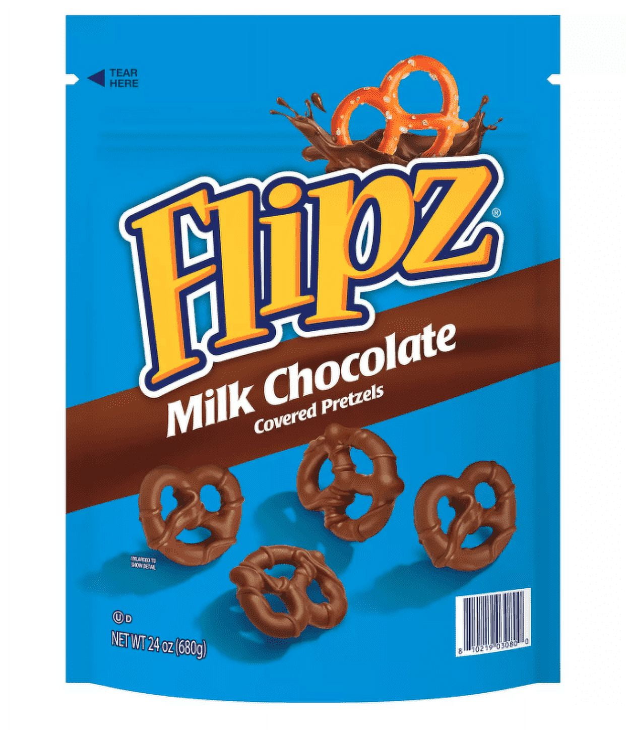 Assortit Flipz Milk Chocolate Covered Pretzels, Salty Sweet Crunch, 24 ...
