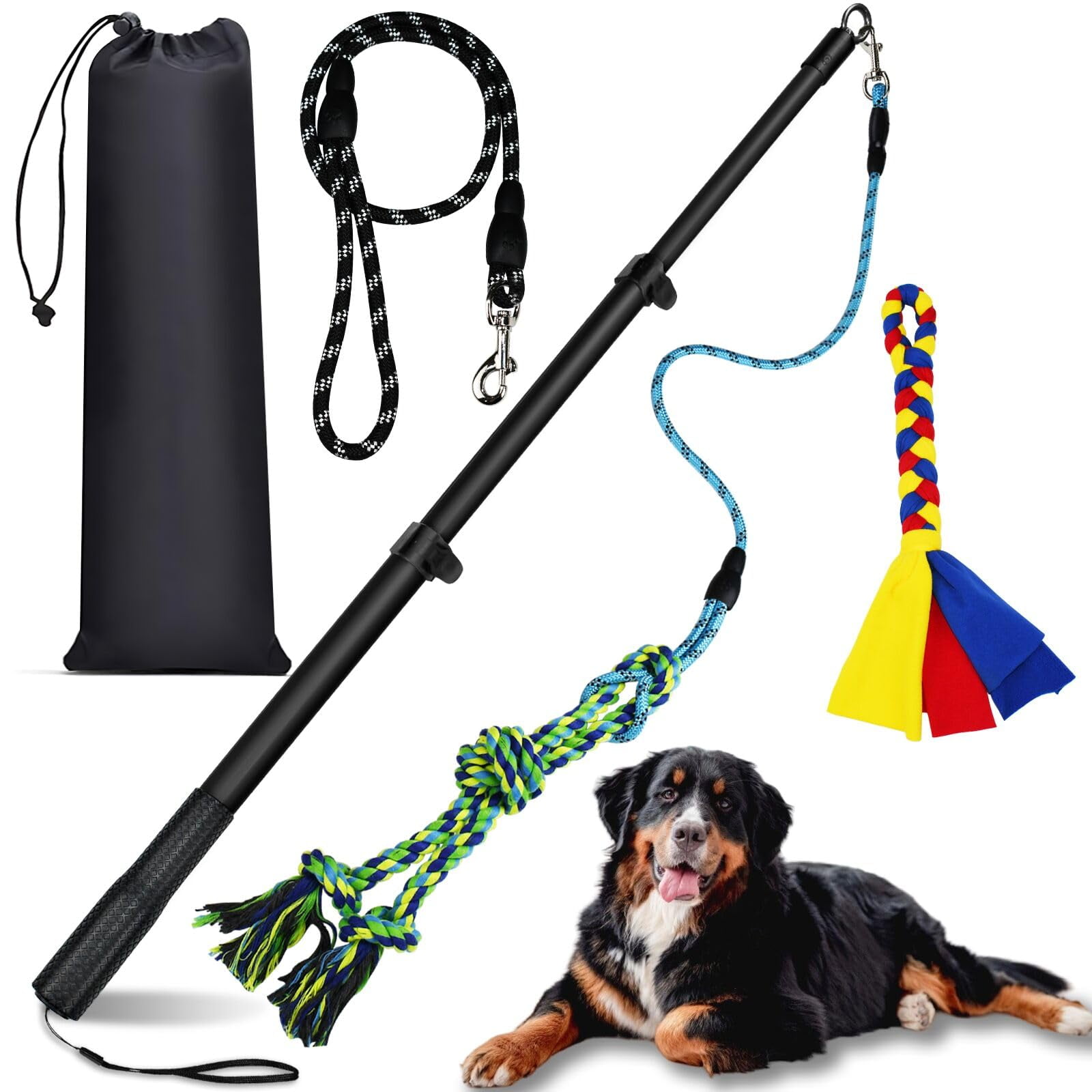 Flirt Pole For Dogs Heavy Duty,Dog Teaser Pole For Small Medium & Large ...