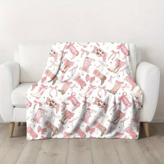 Flirty Cowgirl Blanket, a Gift for Girls, Boots And Bow Blanket ...