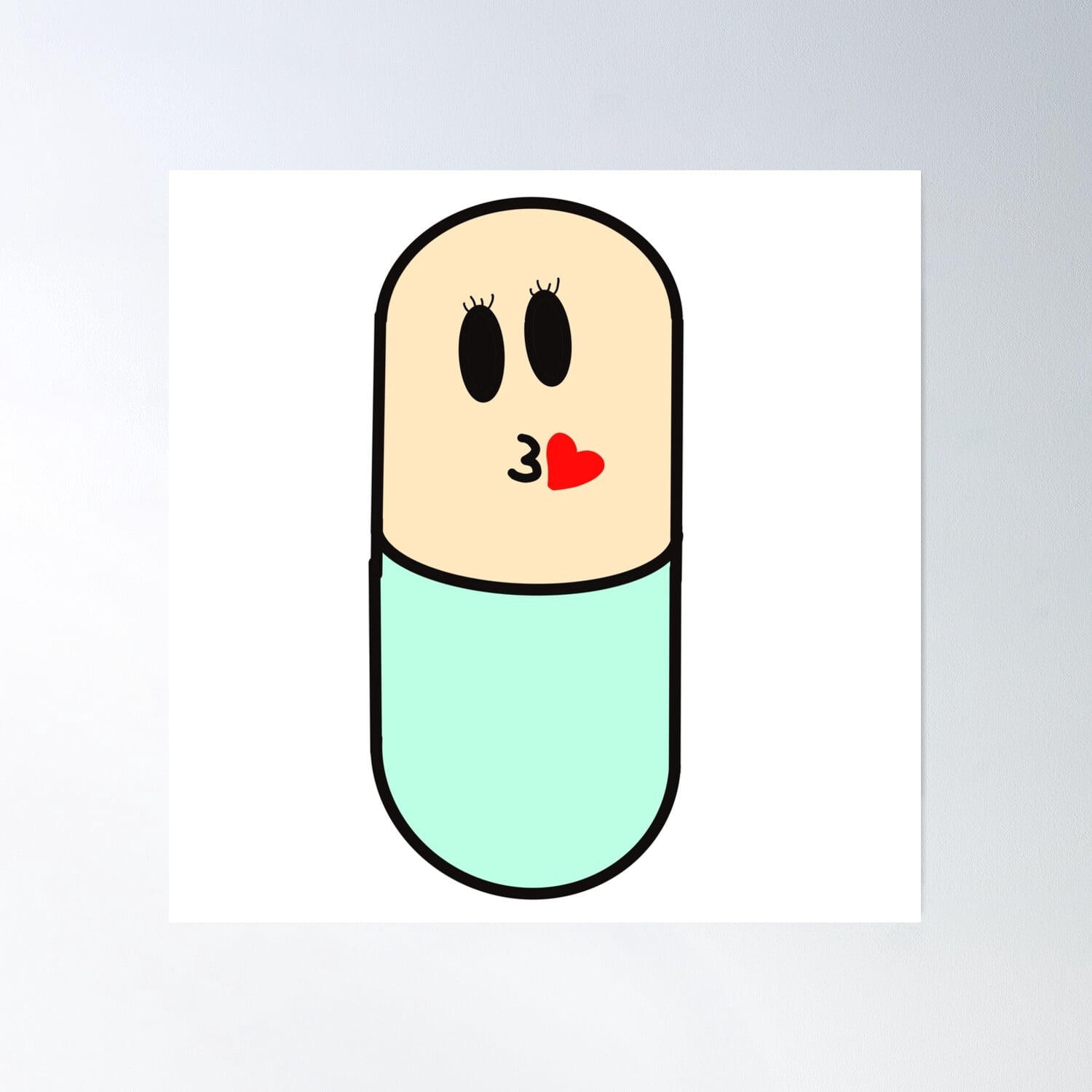 Flirty Little Pill Poster Wall Art, Modern Wall Decor, 16x16 UNFRAMED ...