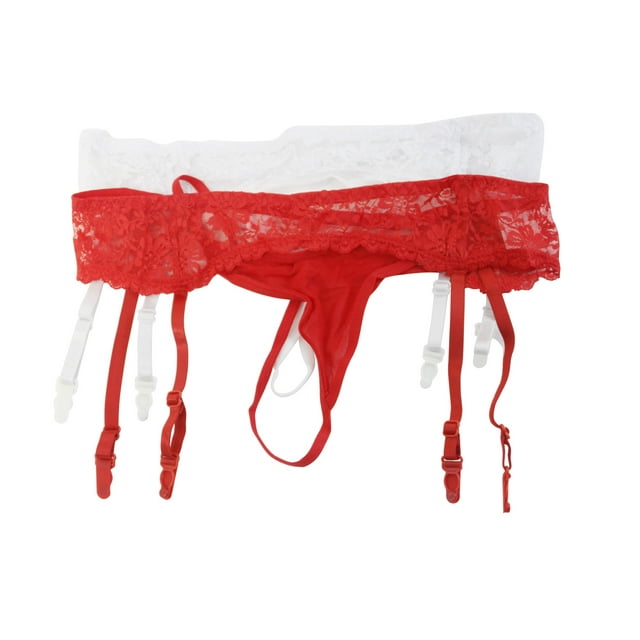 Flirtzy 2 Piece Lace Garter Belt Set With Matching Thong 2 Color Pack