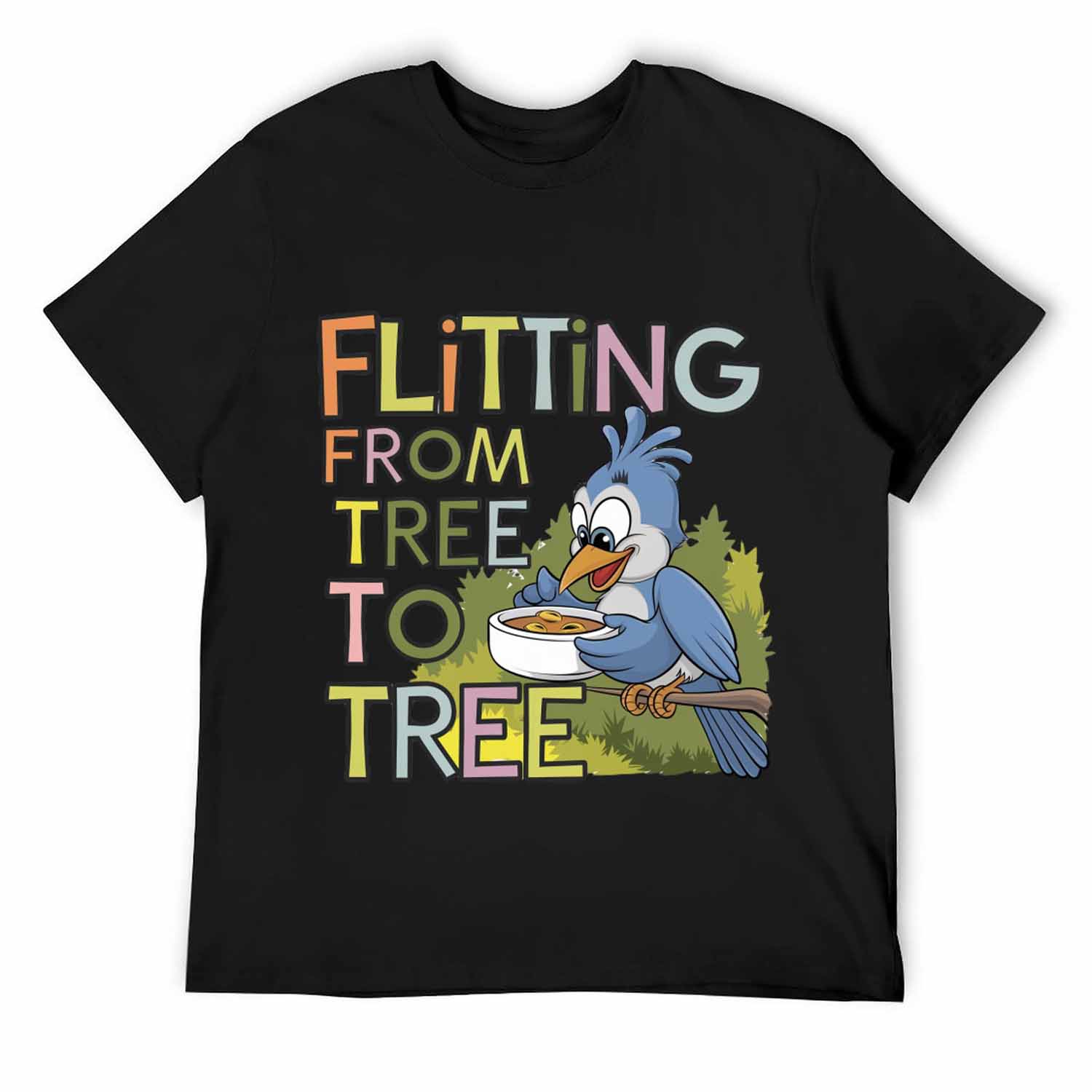 Flitting From Tree To Treetshirt design Deer Blue Lion Christian T ...