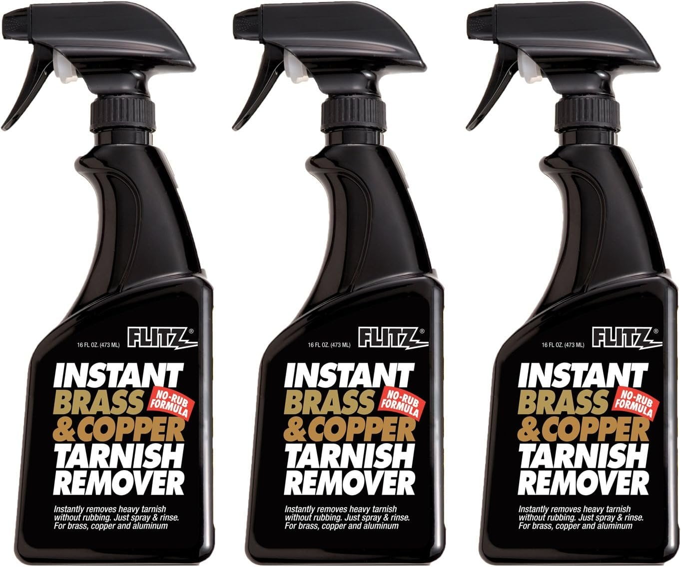 Flitz BC 01806-3A-3PK Instant Brass and Copper Tarnish Remover, 16 oz ...