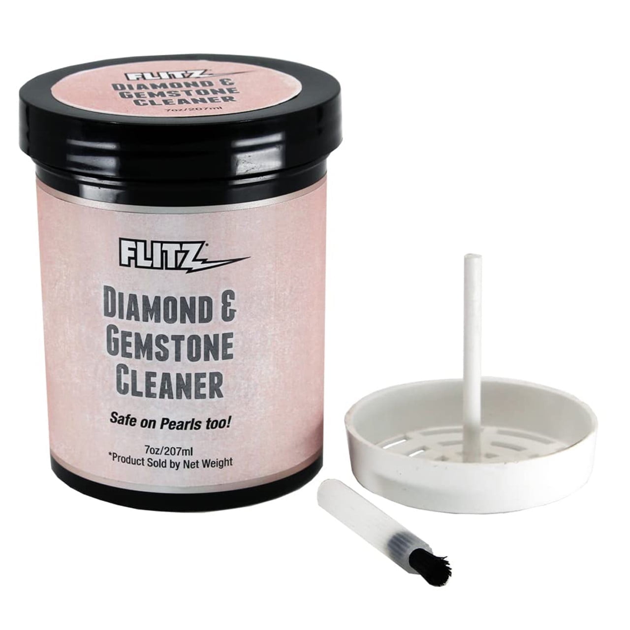 Flitz Liquid Diamond Gemstone Jewelry Cleaner, Silver Dip Remover, 7 Oz ...