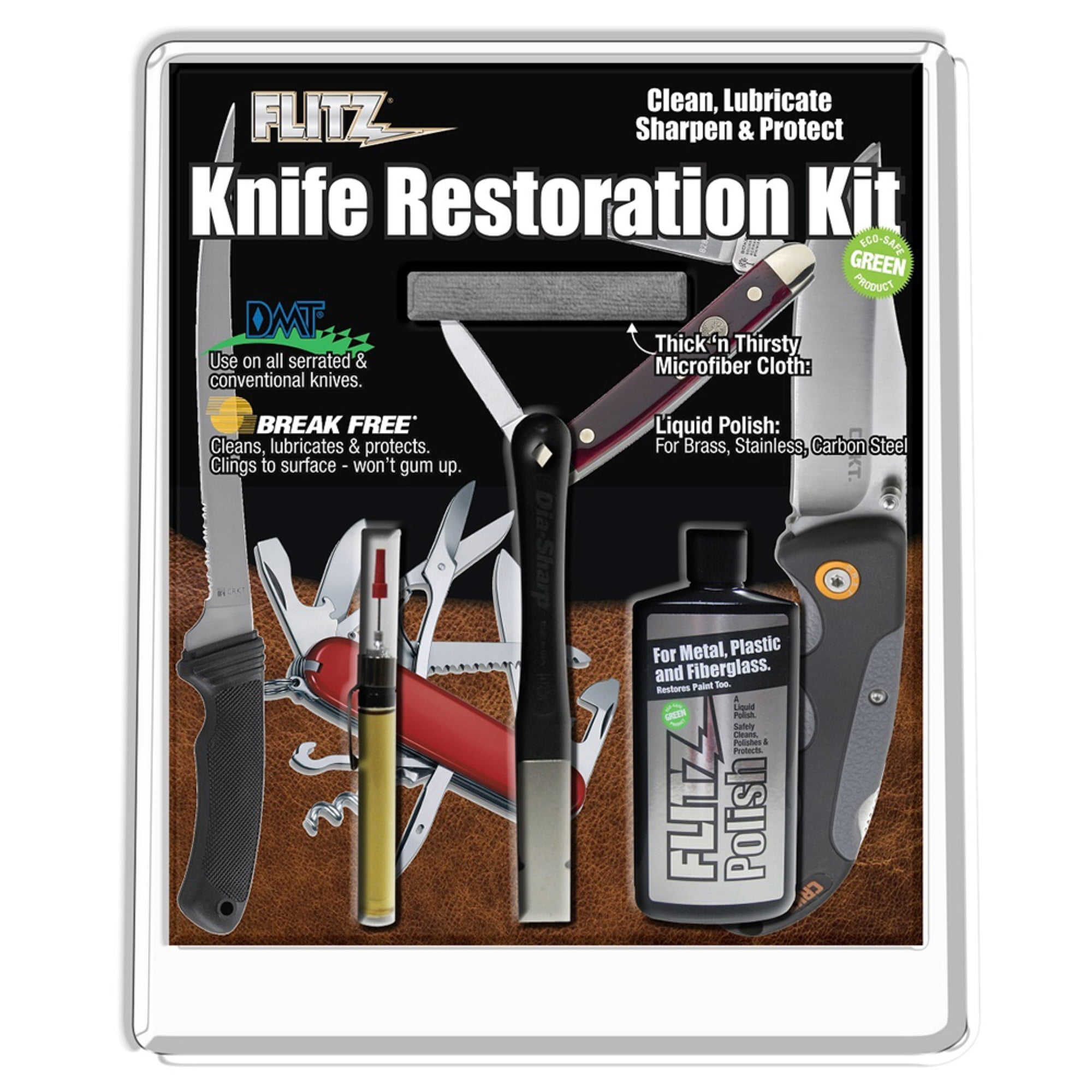 Benhalex Flitz Knife Restoration Kit, Polish, Diamond Sharpener ...