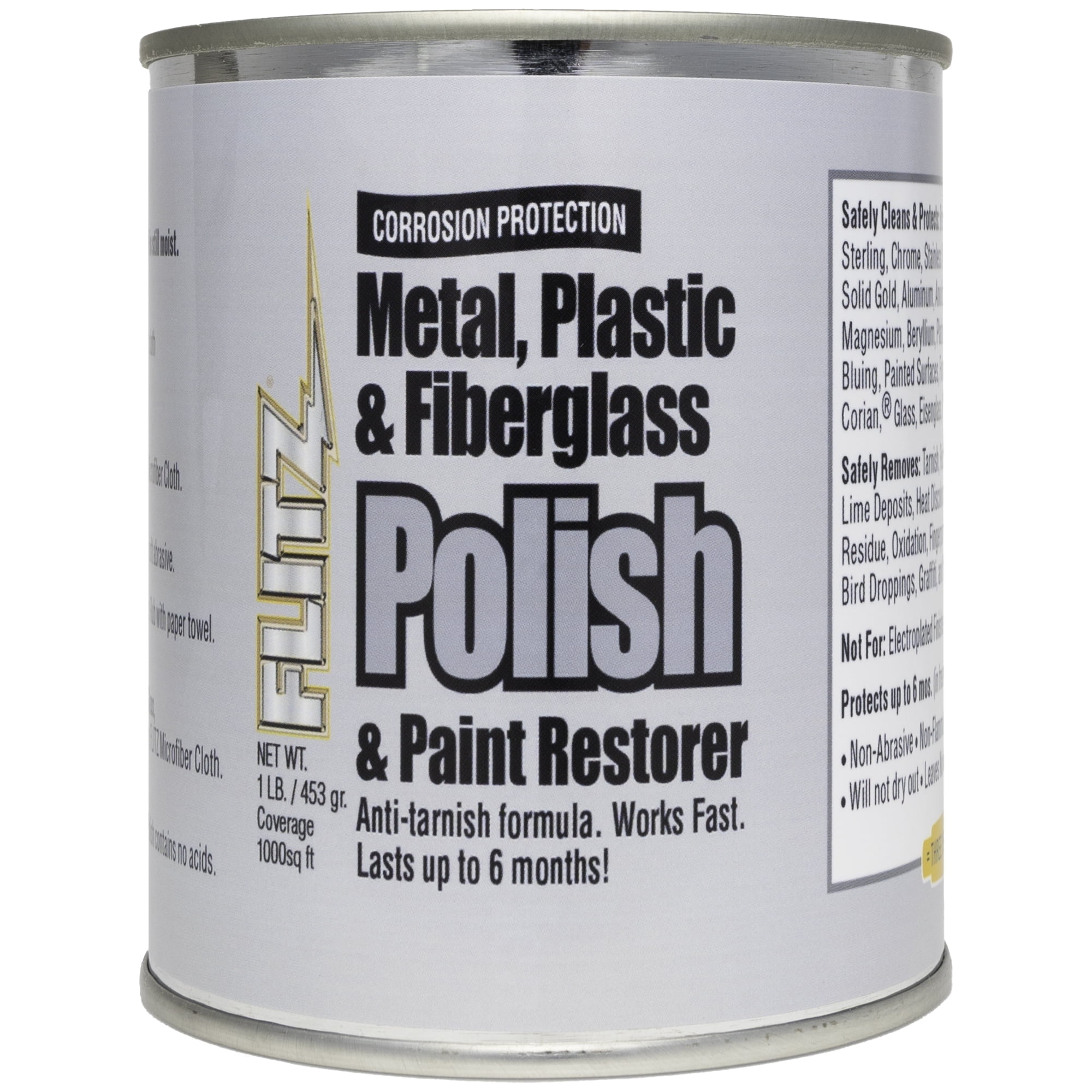 Flitz, Metal Plastic Fiberglass Polish, 1 lb, Tarnish Oxidation Stains ...