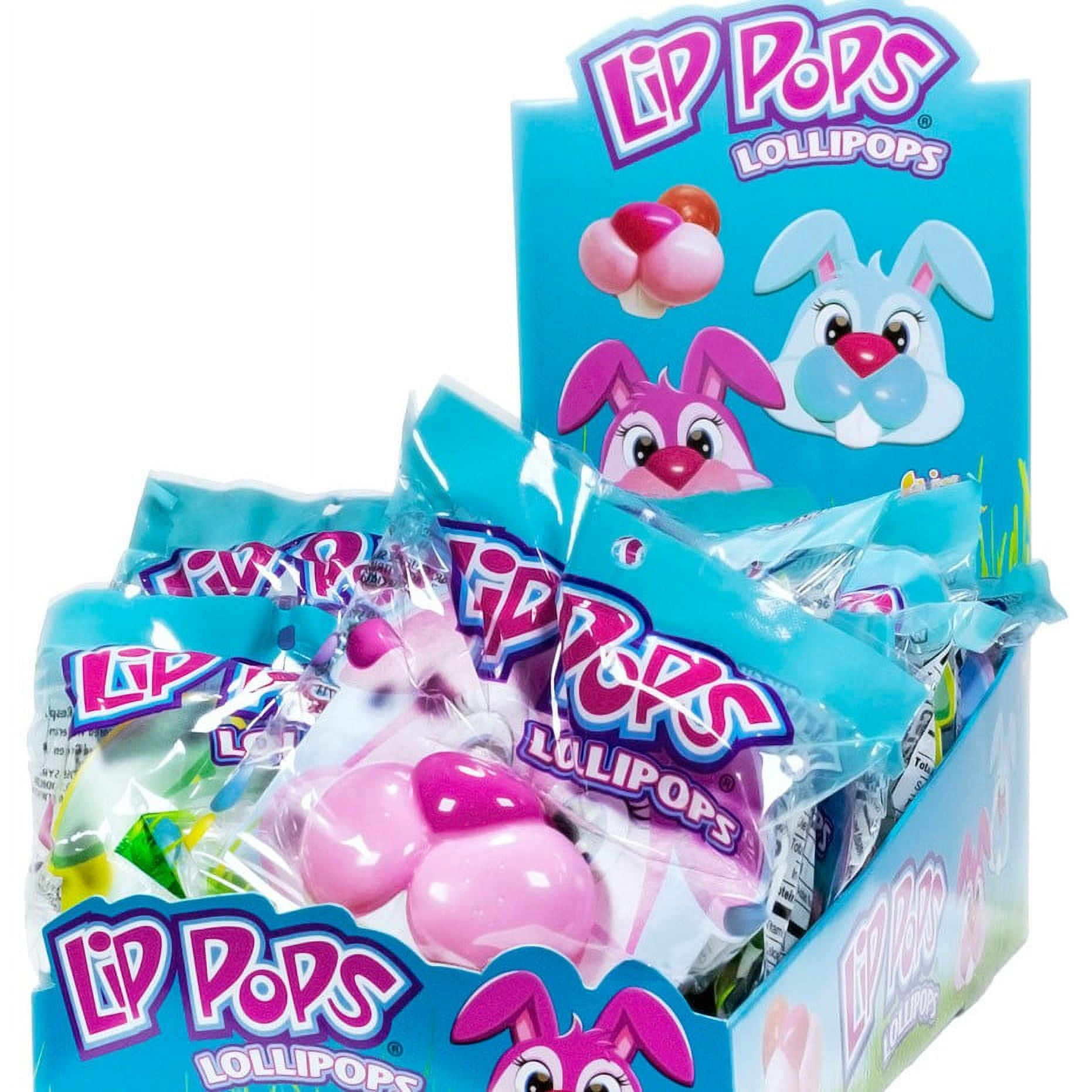 Flix Candy Bunny Lip Pop Lollipops Candy Basket Stuffers, 0.8 Ounce Pop ...