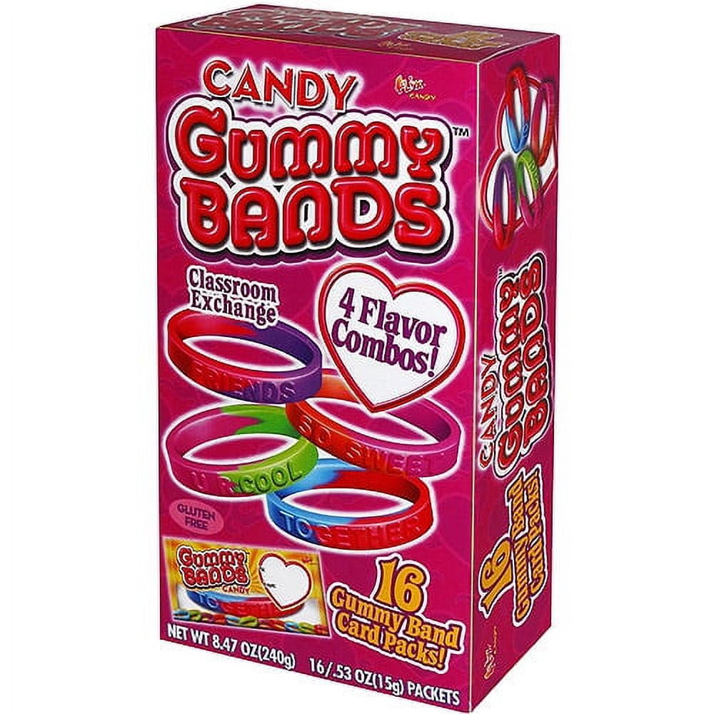 Flix Candy Gummy Bands Candy, Individually Wrapped Valentine Treats, 16 ...