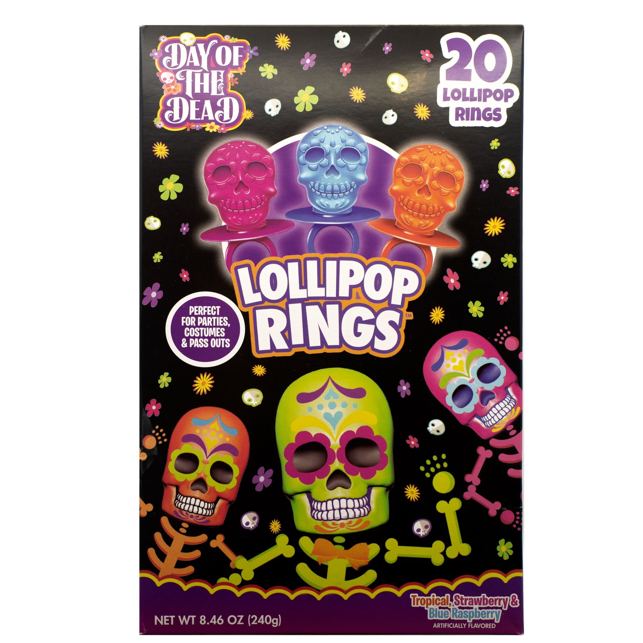 Flix Candy Halloween Day of The Dead Lollipop Rings, Assorted Flavors ...