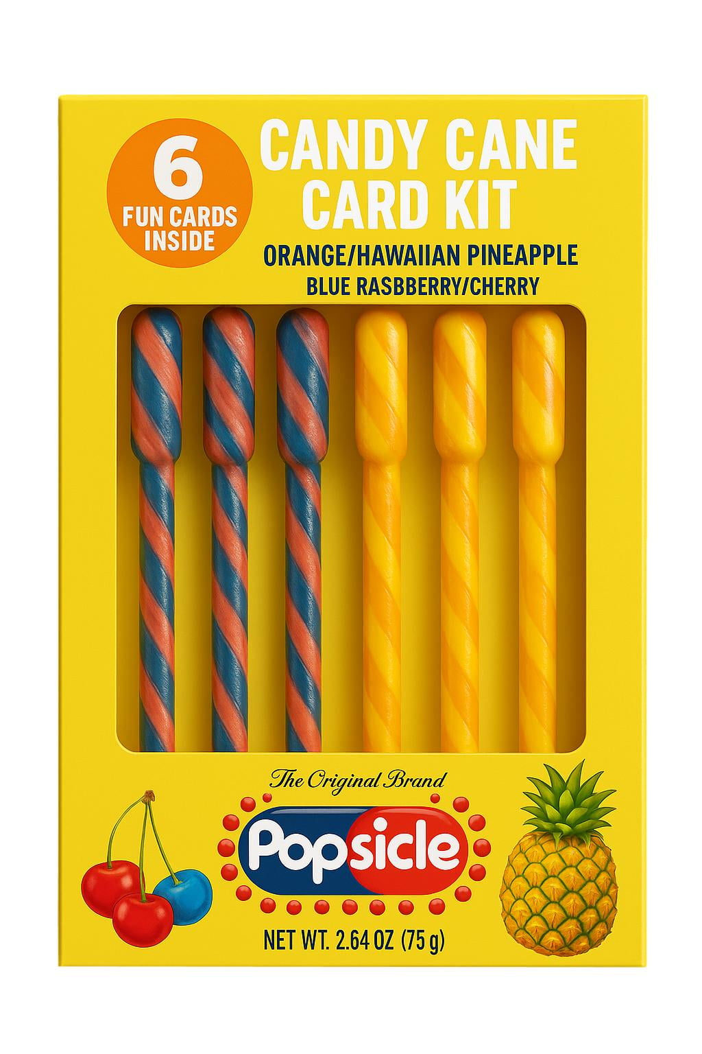 Flix Candy Popsicle Christmas Candy Cane Card Kit, Orange Hawaiian ...