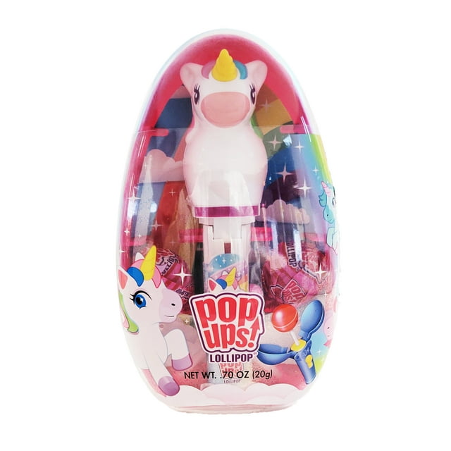 Flix Candy Unicorn Pop up Lollipop Jumbo Egg, Strawberry Flavored, .70 ...