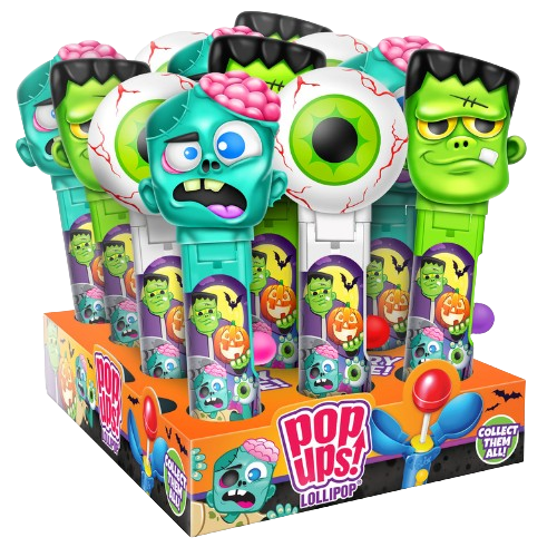 Flix Halloween Monster Mix Pop Ups! 0.35 Ounce Lollipops - 12 Count ...