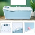 Flkoendmall Plastic Shower Bucket with Cover Blue PP/TPE 136cm x 54cm ...