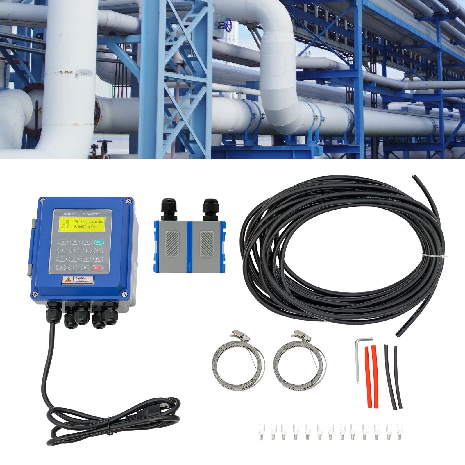 Flkoendmall Ultrasonic Flowmeter Wall Mounted Liquid Flow Meter TUF ...