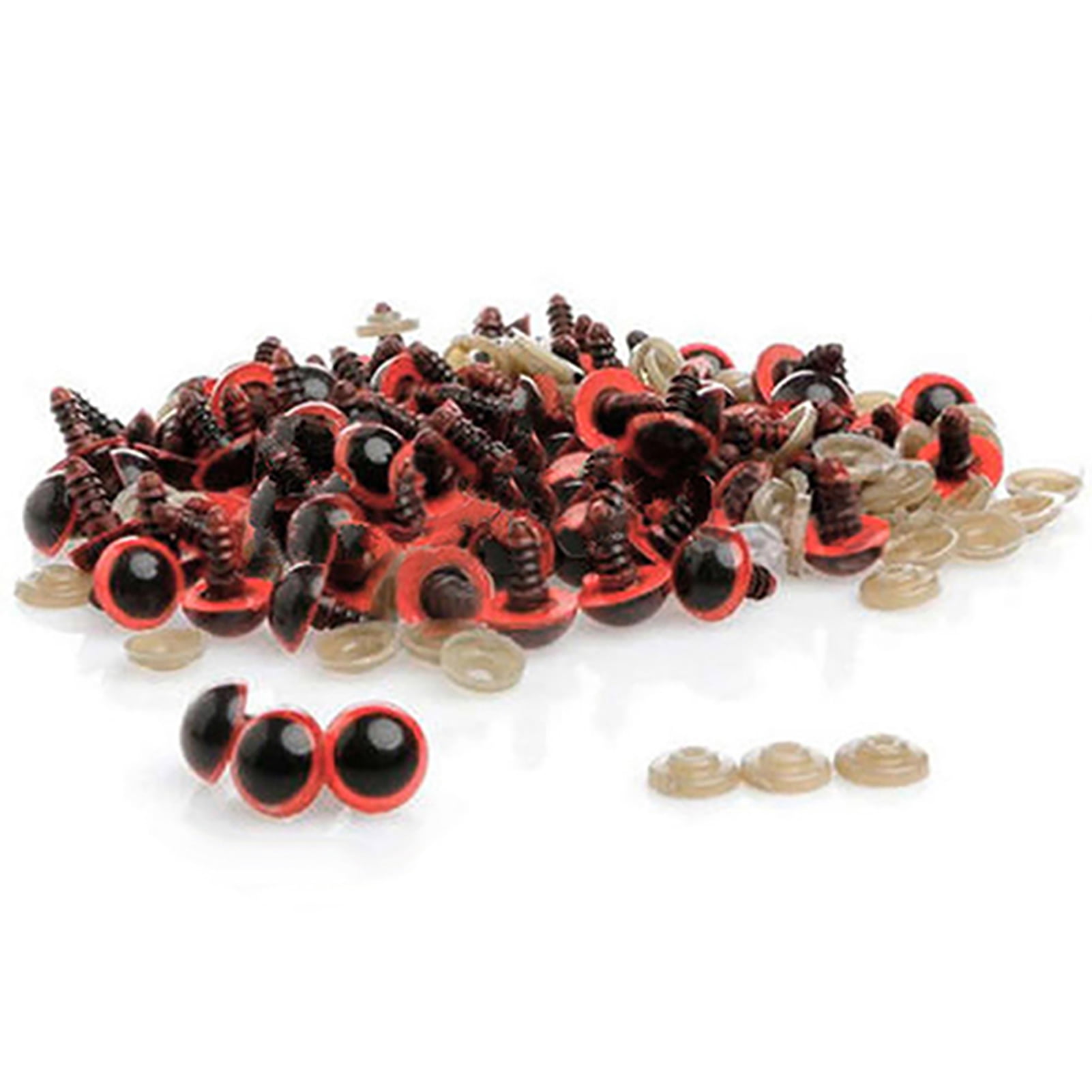 Flm 100 Pcs 8-20mm Plastic Safety Eyes for Teddy Bear Doll Animal ...
