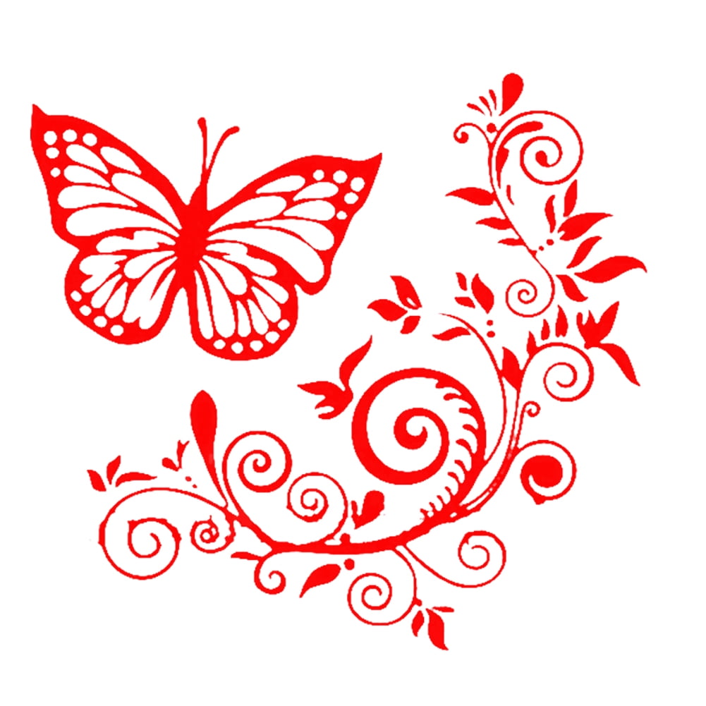 Flm Butterfly Flower Car-Styling Vehicle Body Window Reflective Decals ...
