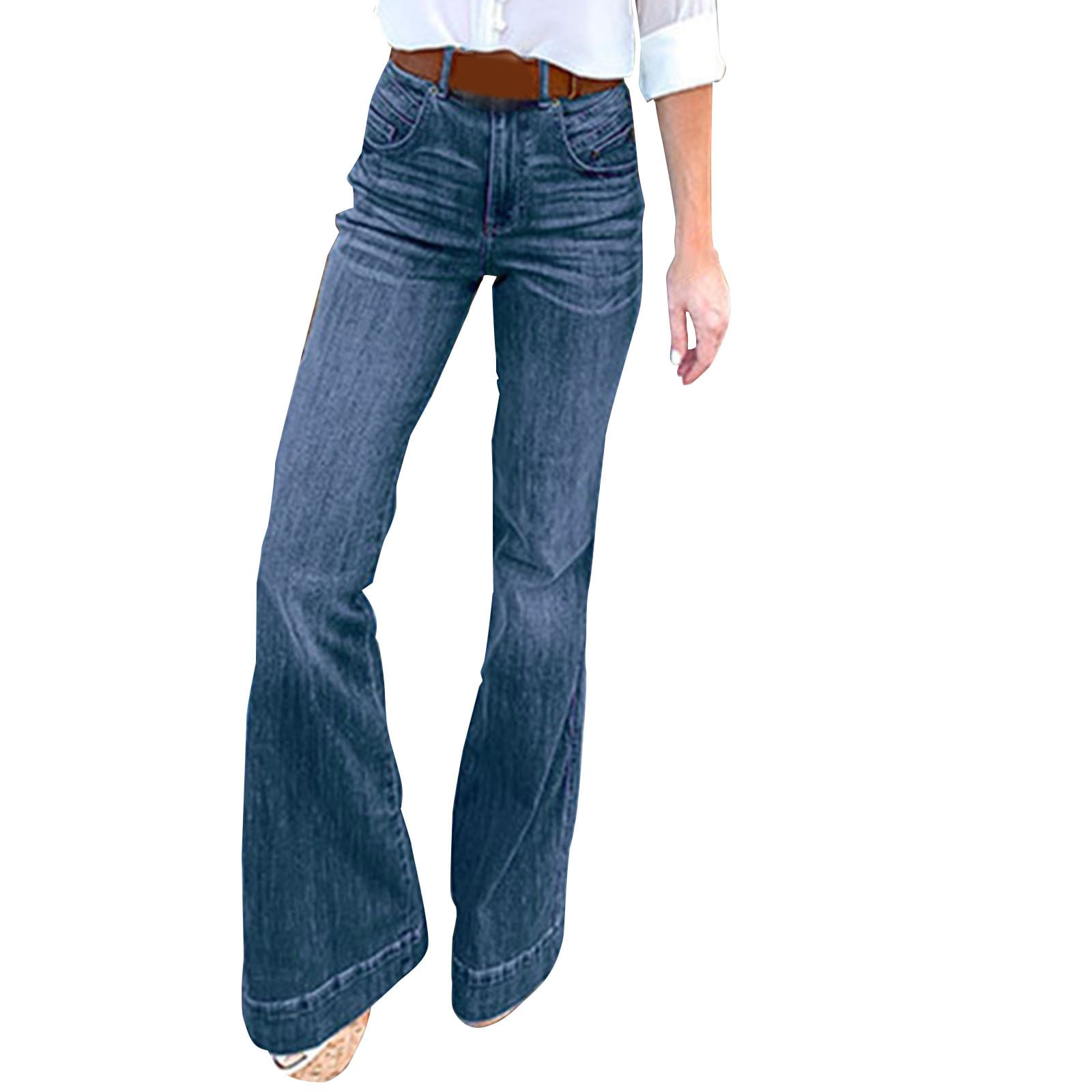 Flmaly jeans for women stretch denim Womens Jeans Denim Flared Pants ...