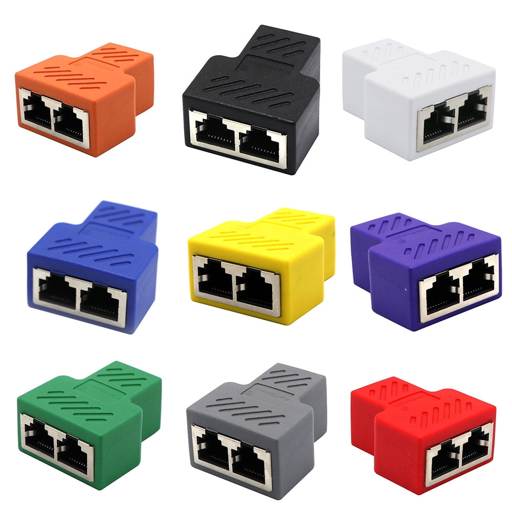 Hevirgo 1 to 2 Dual Female Ports CAT5/6/7 RJ45 Splitter LAN Network ...