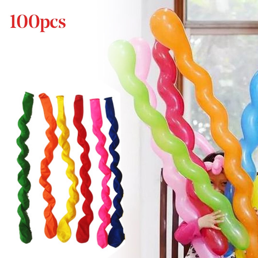 Flmtop 100Pcs Thick Latex Spiral Twist Balloons Wedding Party DIY ...
