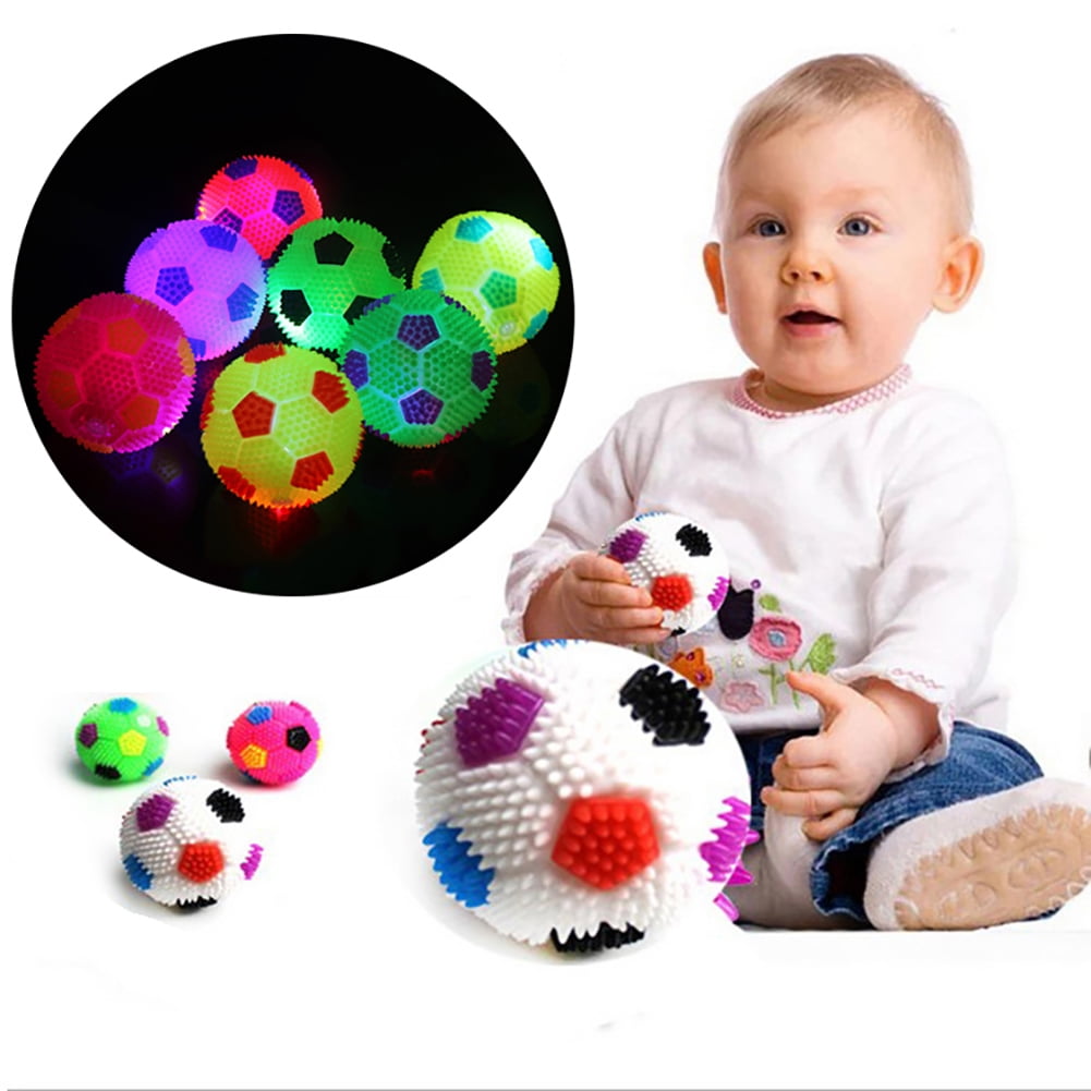 Flmtop LED Flashing Bouncing Music Hedgehog Soccor Ball Football ...