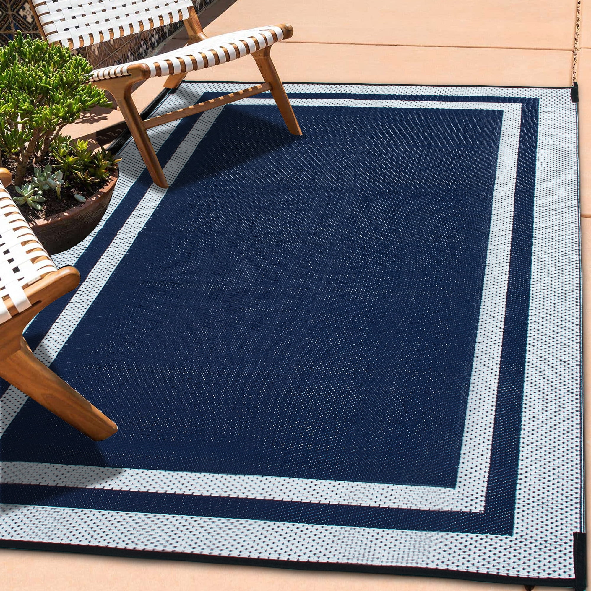 Flngr Outdoor Rug, Waterproof Reversible Patio Rugs, 6x9 ft Outdoor ...