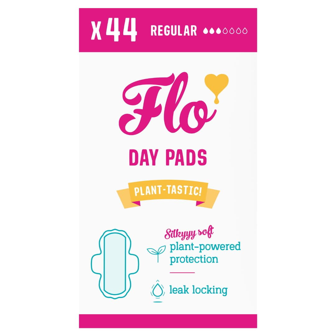 Flo - Day Menstrual Pads (44 Pack) - Regular Flow - Leak Locking ...