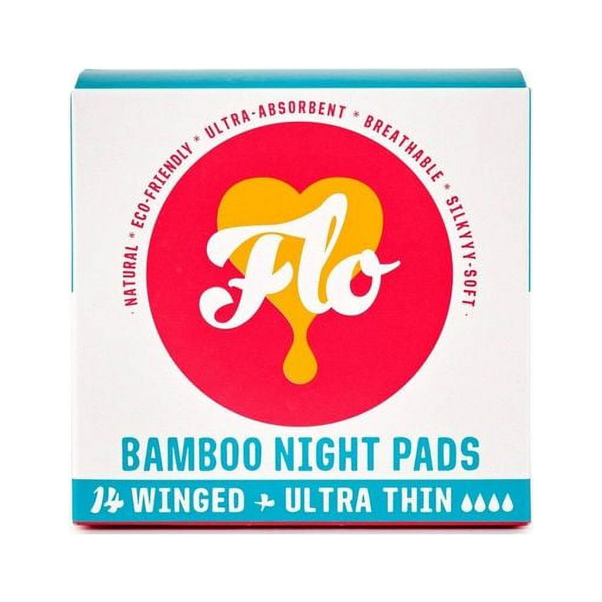 Flo Organic Bamboo Silky Soft Ultra Thin Absorbent Night With Wings ...