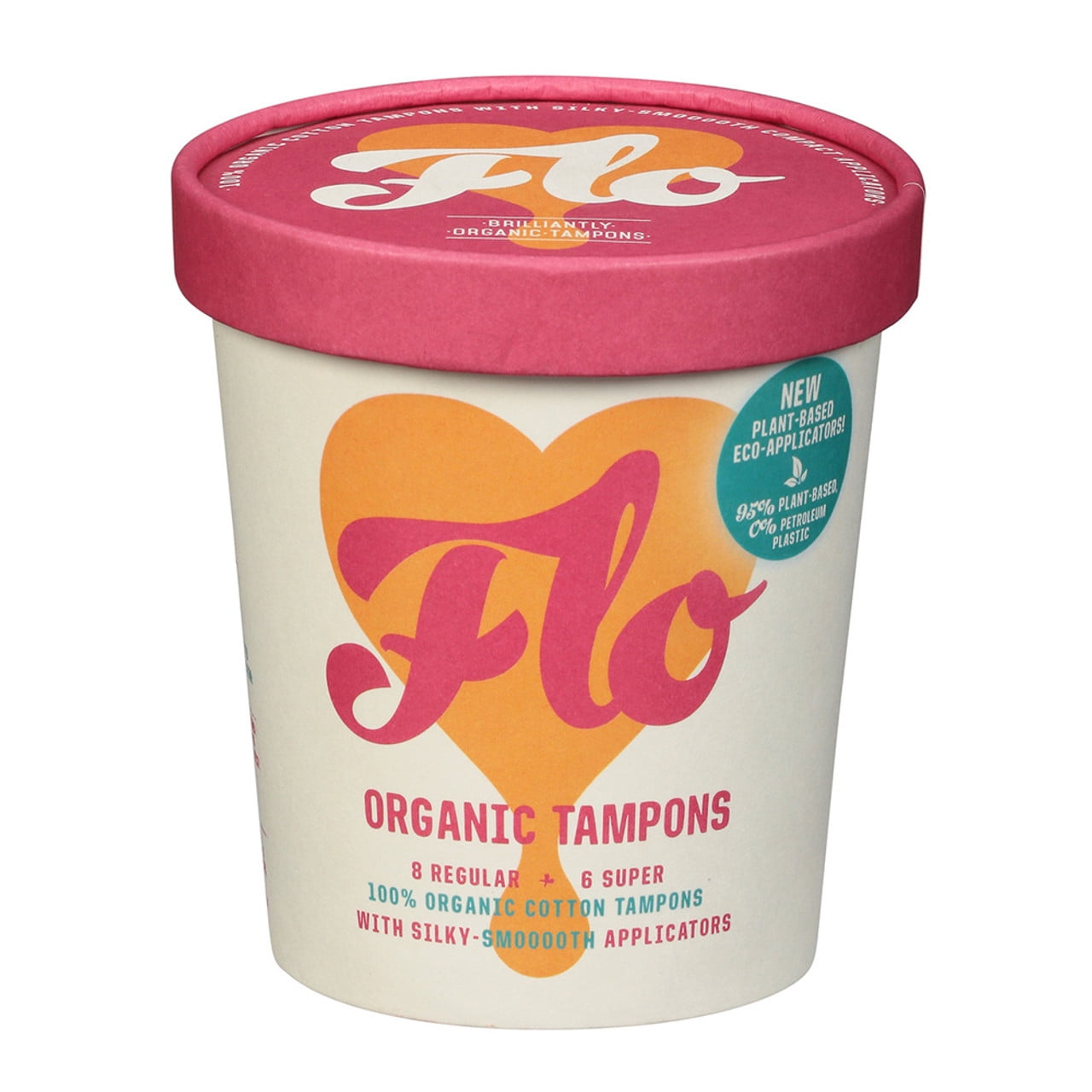 Flo Organic Tampons Eco Applicator 8 Regular And 6 Super, 14 Ea ...