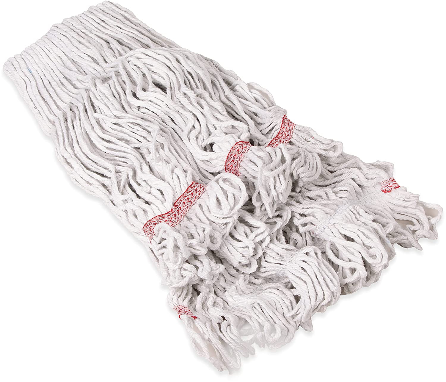 Flo-Pac Cotton Mop Head, -Ended, Wide Band with 5" Red Band for ...