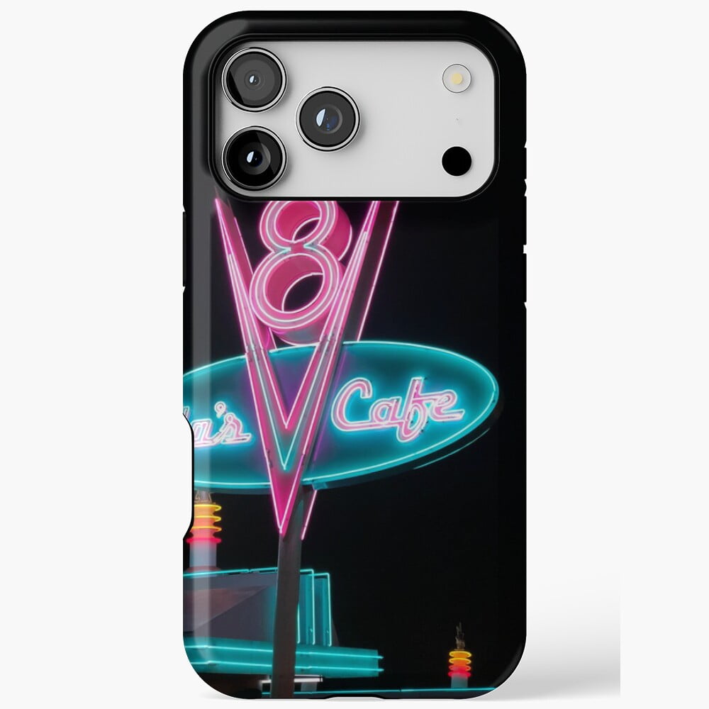 Flo V8 Cafe Retro Diner Neon Art iPhone Case 17 16 15 14 13 12 11 Pro ...
