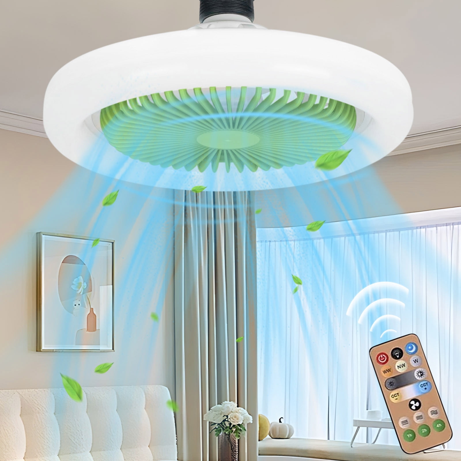 FloHua Back to School Summer Essentials E27 Ceiling Fan With Lights ...