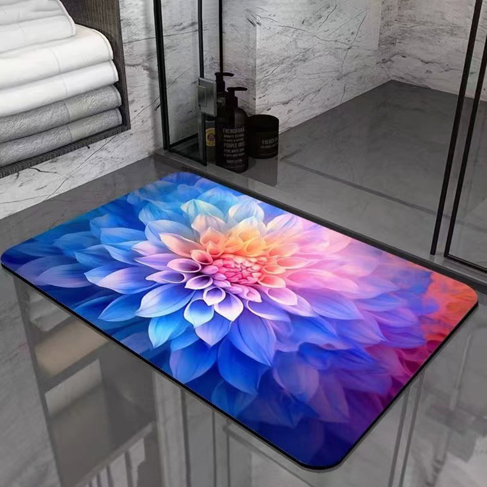 FloHua Diatomaceous Earth Bath Mat, Diatomite Bath Mat Stone Bathroom ...