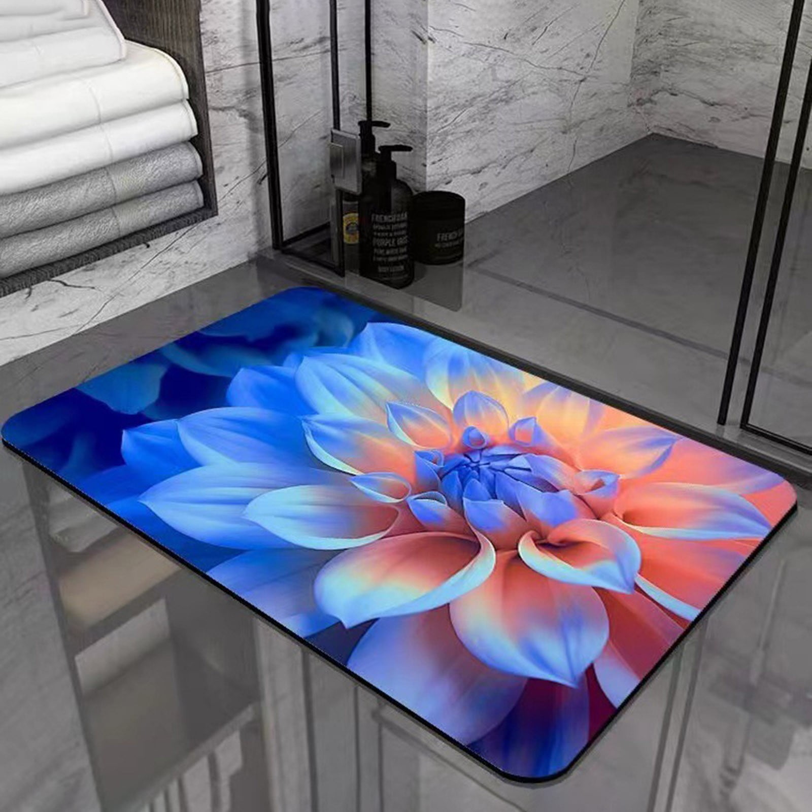 FloHua Diatomaceous Earth Bath Mat, Diatomite Bath Mat Stone Bathroom ...