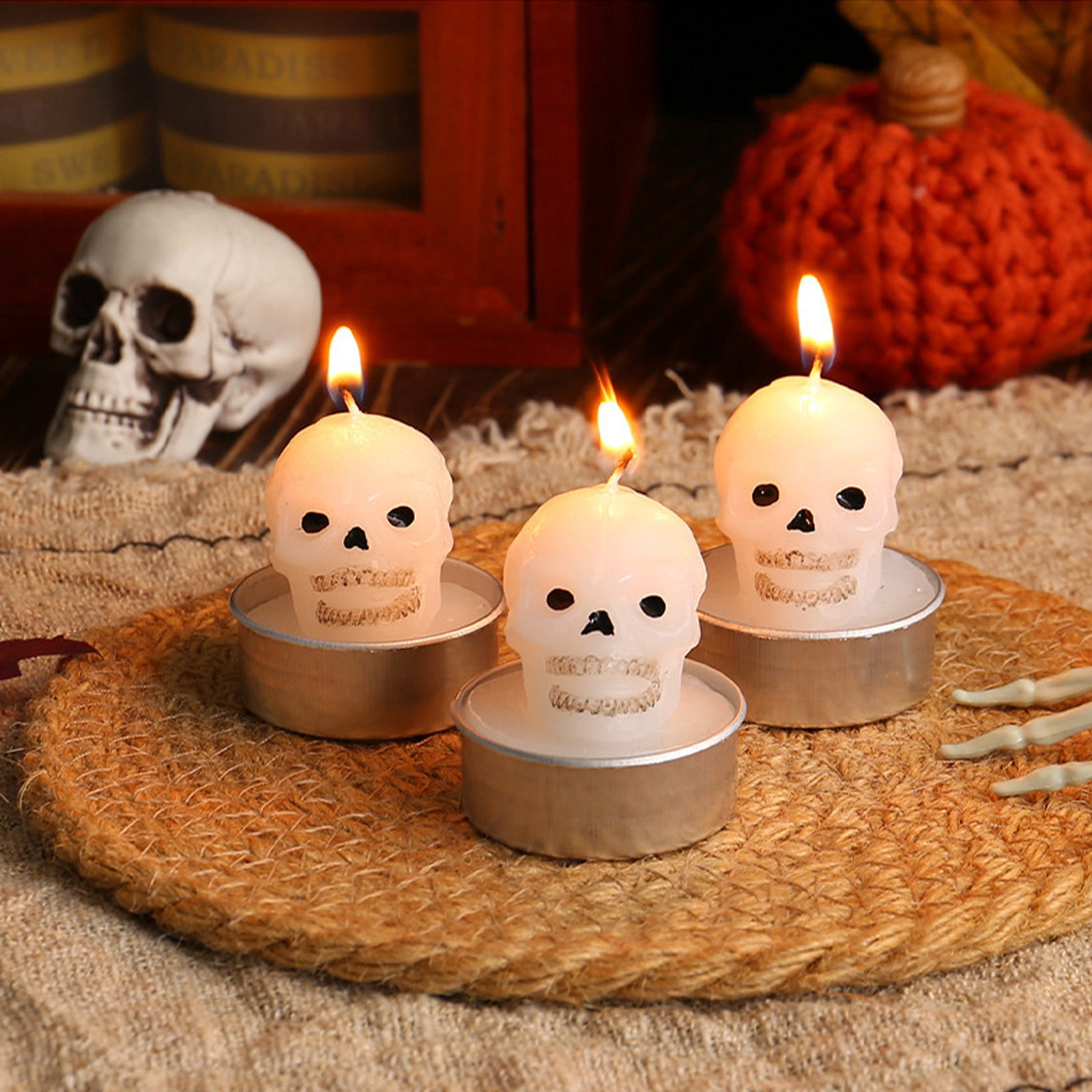FloHua Halloween Decorations Indoor 3pcs Halloween Candle Decorations ...