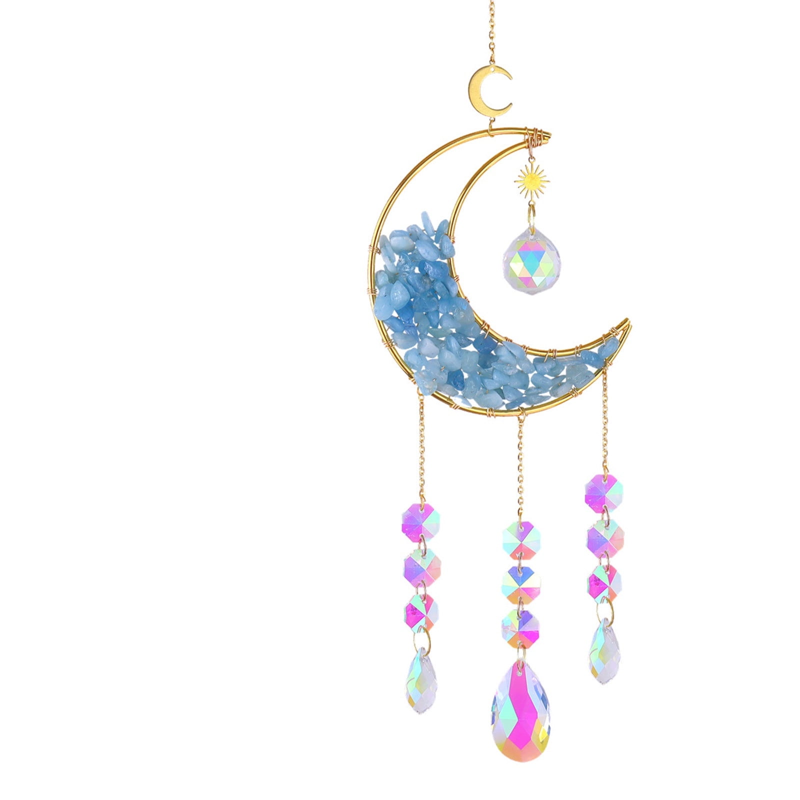 FloHua Household Essentials Wind Chime Crystal Suncatcher Star Crystal ...