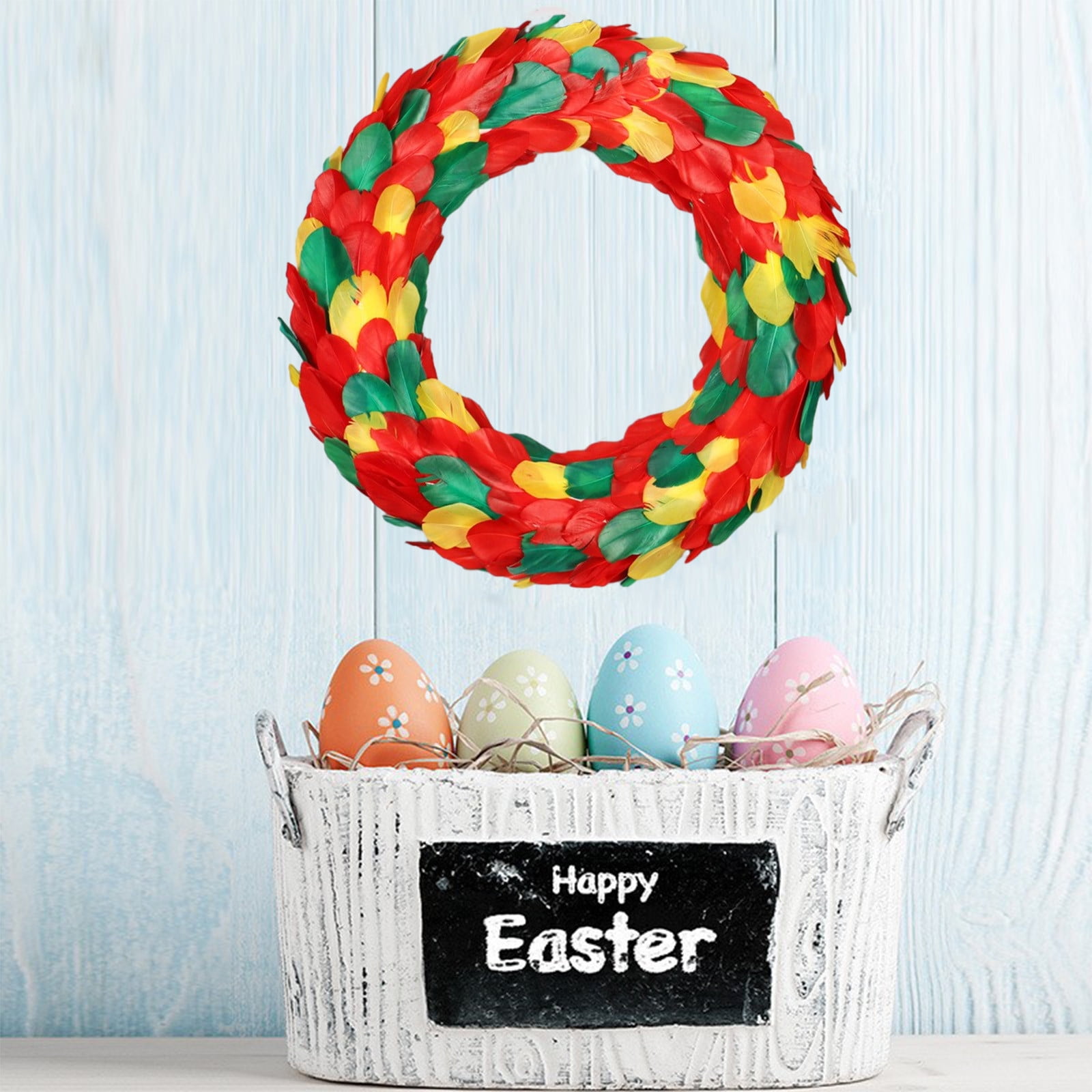 FloHua Mother's Day Decor Clearance Easter Front Door Wreath Easter ...