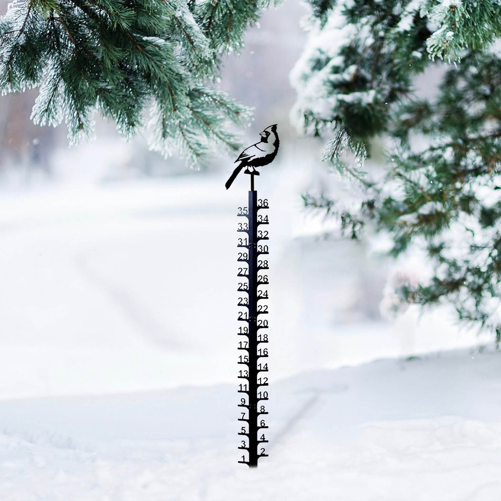 FloHua Office Decor Clearance 36 Inch Snow Gauge Outdoor, Iron Art Snow ...