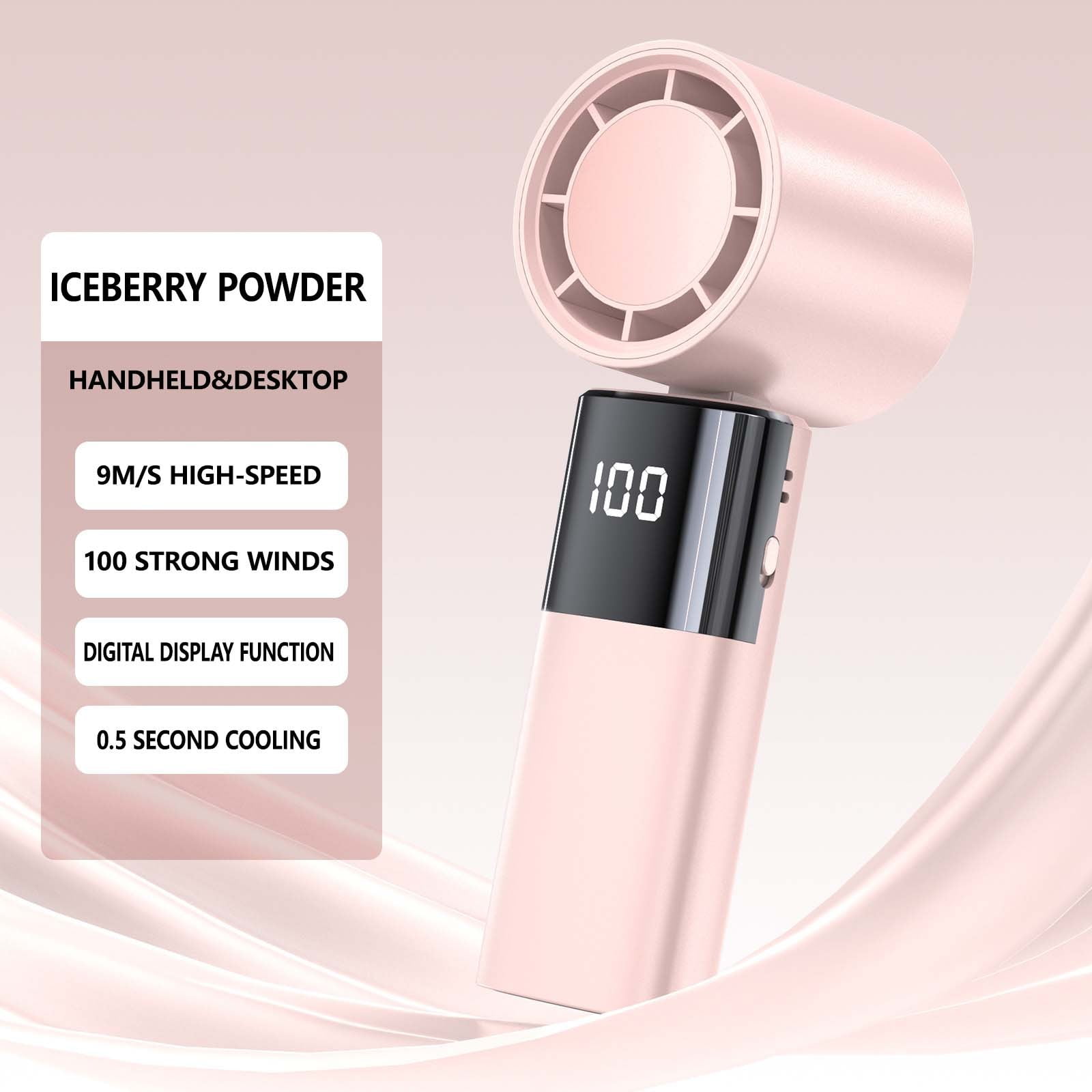 FloHua Portable Handheld Fan, 100 Speeds Personal Turbo Mini Hand Held ...