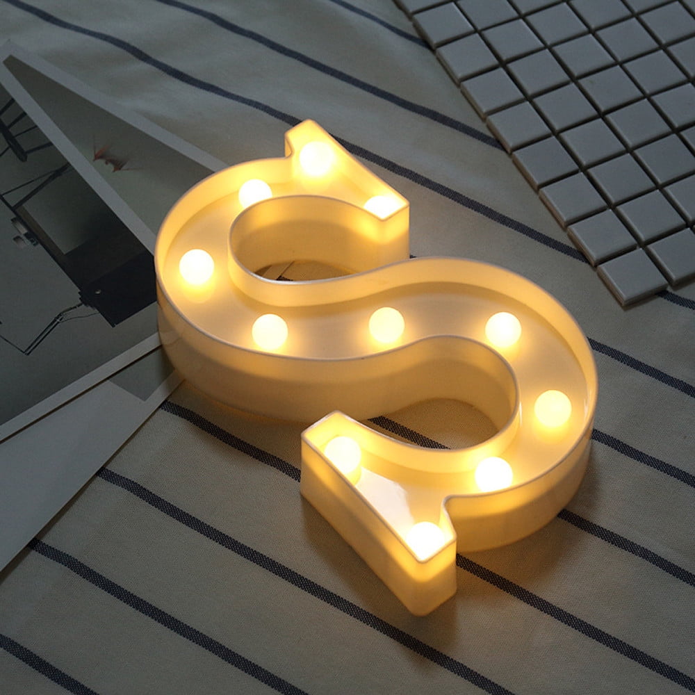FloHua Room Decor Alphabet LED Letter Lights Light Up White Plastic ...