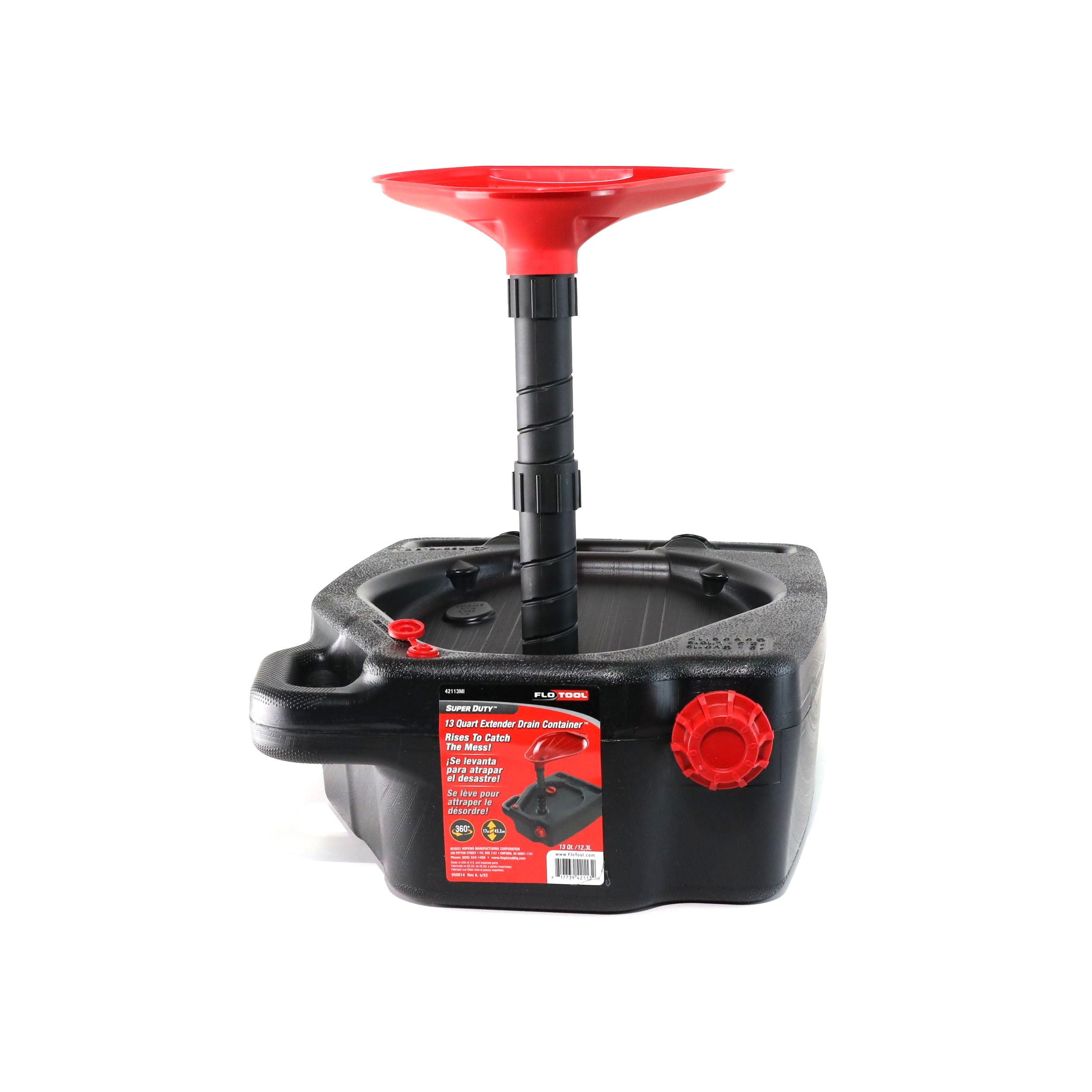 FloTool Rectangular Extended Drain Pan Container, Plastic Black, 13Qt ...