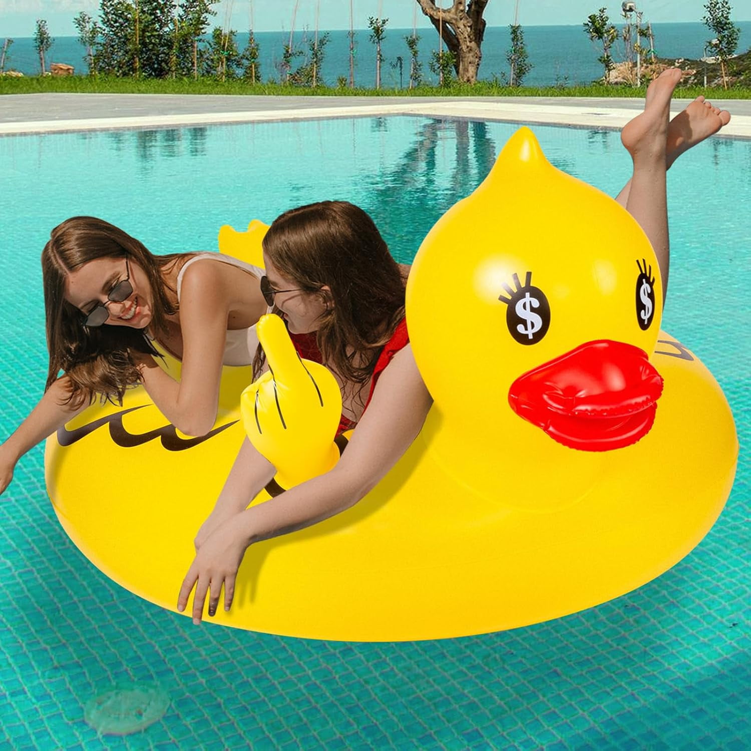 Float Joy Funny Pool Floats Adult Large Rubber Ducks for Jeeps Inflatable Duck Pool Float Giant ...