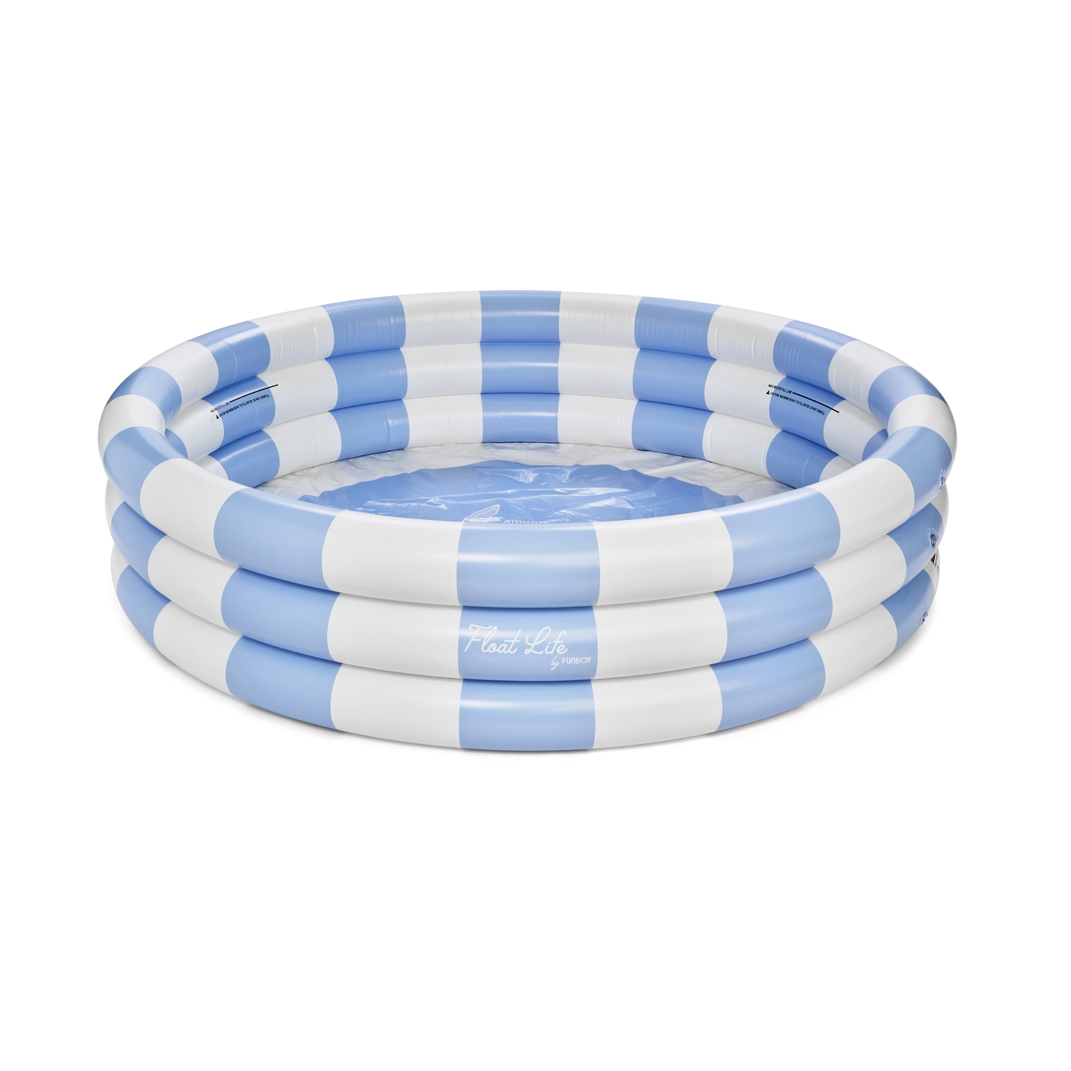 Float Life by Funboy Inflatable 3-Ring Pool, Blue Stripe - Summer ...