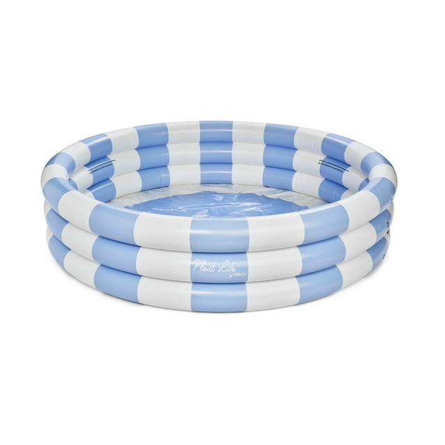 Float Life by Funboy Inflatable 3-Ring Pool, Blue Stripe - Summer ...
