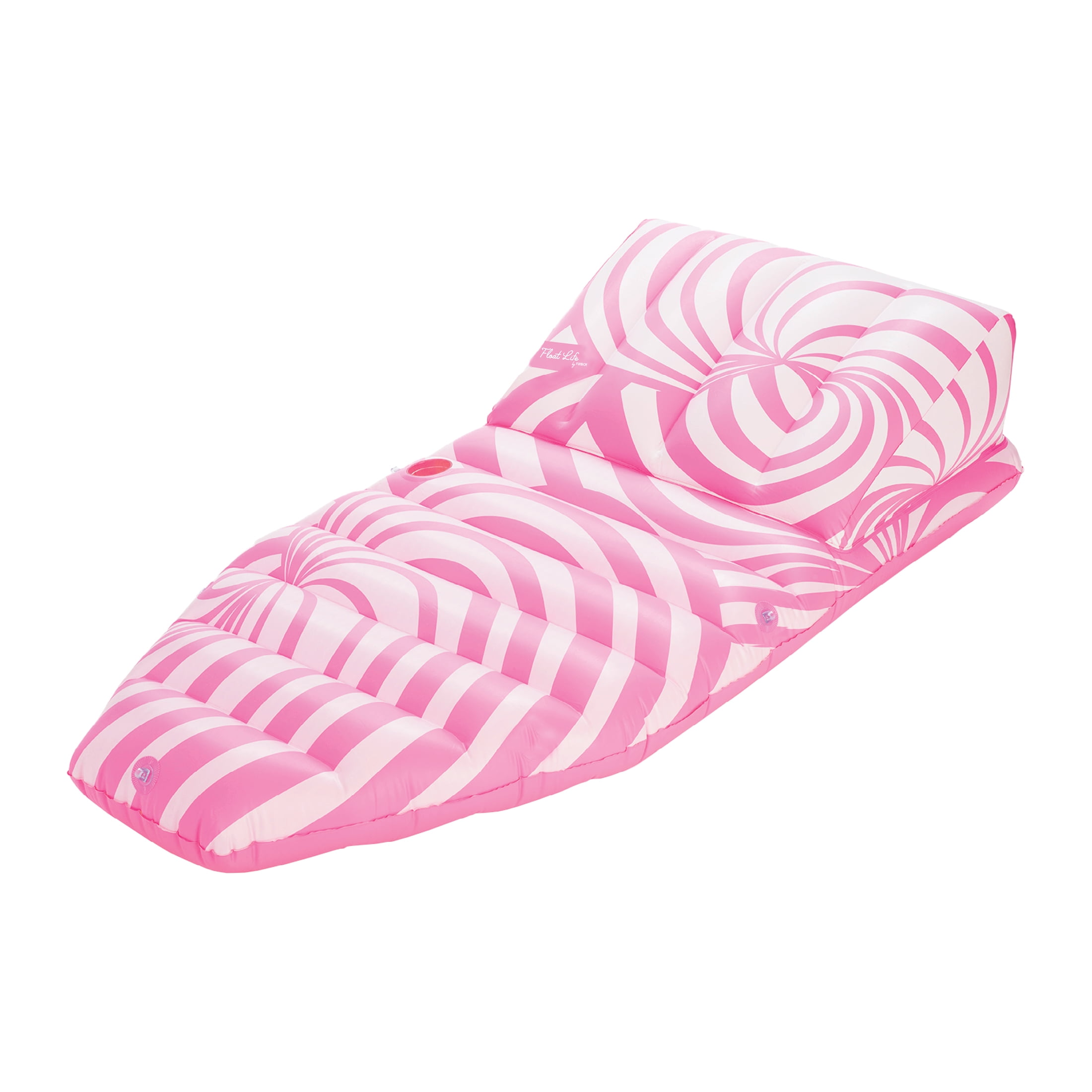 Float Life by Funboy Pink Twist Sun Lounger Pool Float, 65'' Long w ...