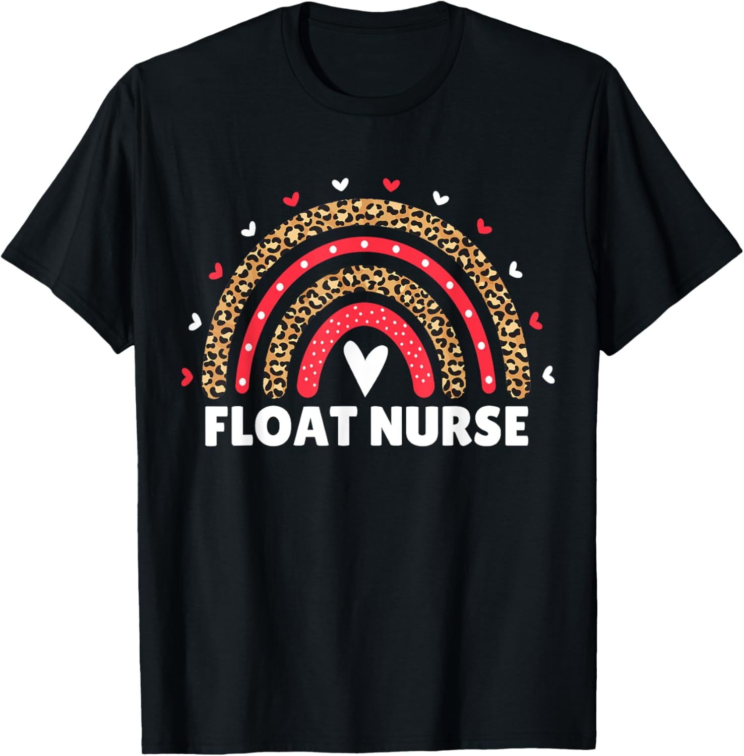 Float Nurse Nursing Leopard Rainbow Float Pool Nurse Women T-Shirt ...