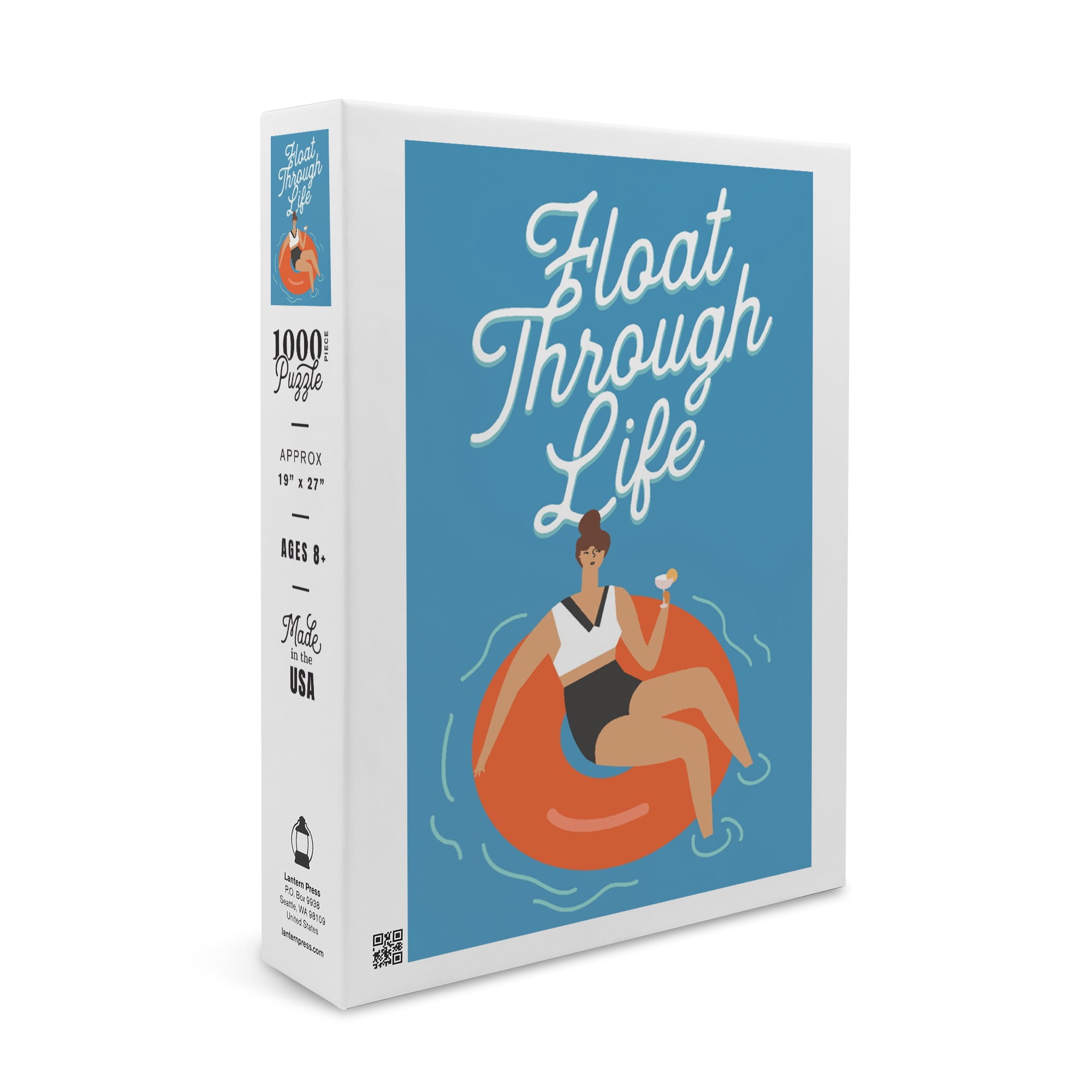 Float Through Life, Lady on Inner Tube (1000 Piece Puzzle, Size 19x27, Challenging Jigsaw Puzzle ...