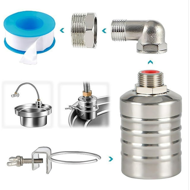Float Valve,1/2" to 3/4'' Water Float Valve,304 Stainless Steel Fully ...